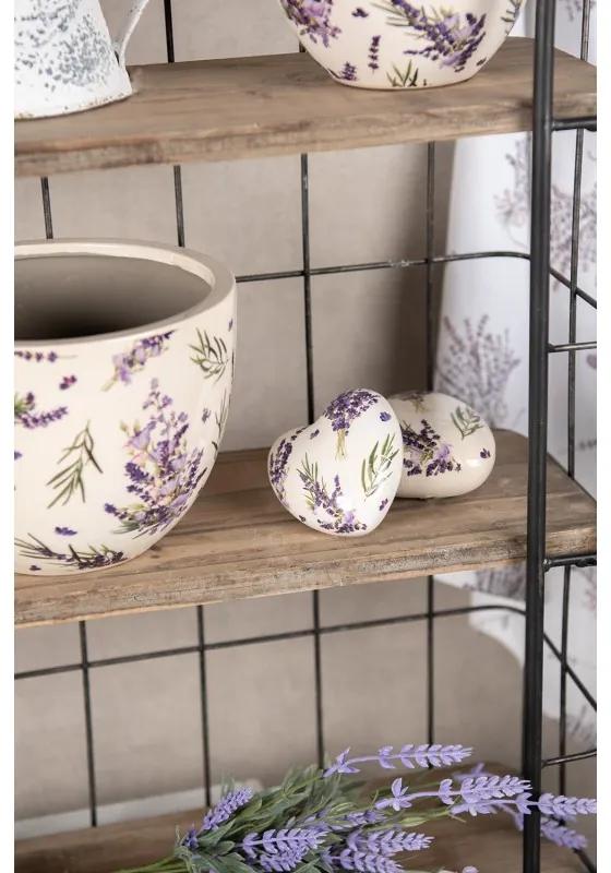 Clayre & Eef Obal na květiny s levandulí Lavender, keramický Velikost: M