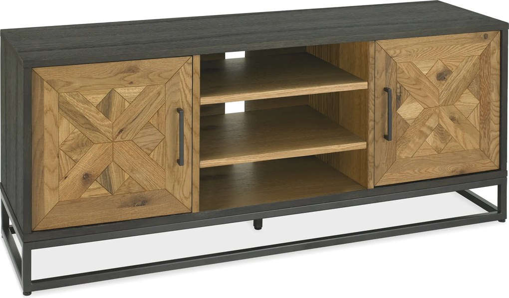 TV stolek Indus 133 cm z masivu dub přírodní/grafit