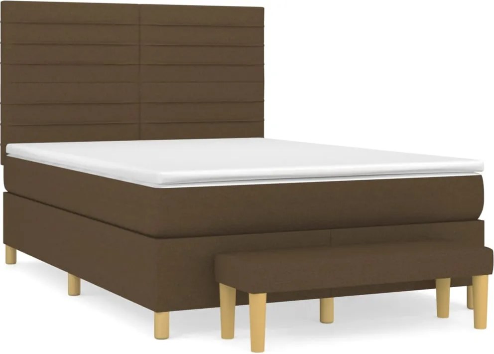 Box spring postel s matrací tmavě hnědá 140x190 cm textil 3137232