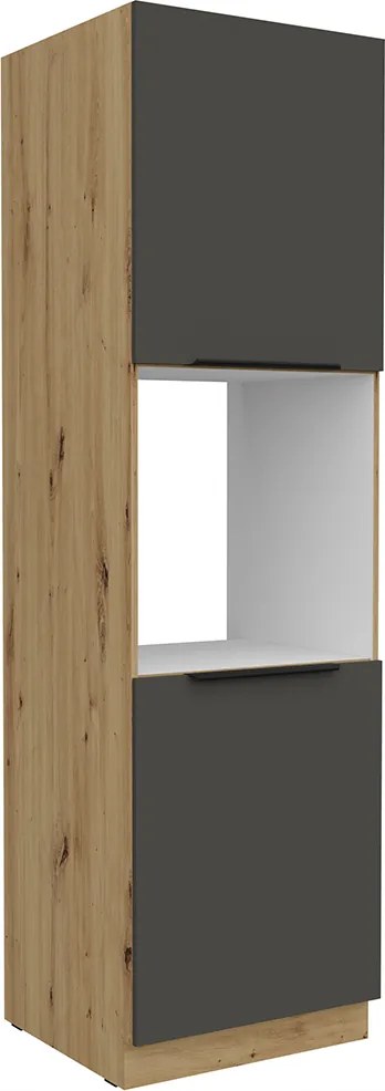 ARIA pa | vysoká skříňka 60 DP-210 2F na vestavnou troubu | 60 cm | ANTI FINGERPRINT povrch | artisan/šedá grafit