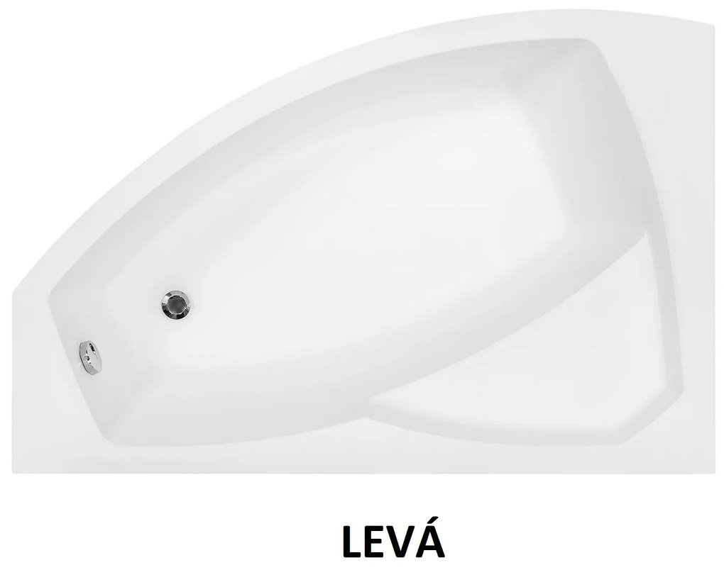 BESCO Asymetrická vana RIMA Nožičky k vaně - S nožičkami, Rozměr vany - 140 × 90 cm, Způsob provedení - Levé - VANRIM140L+OLVPINOZ