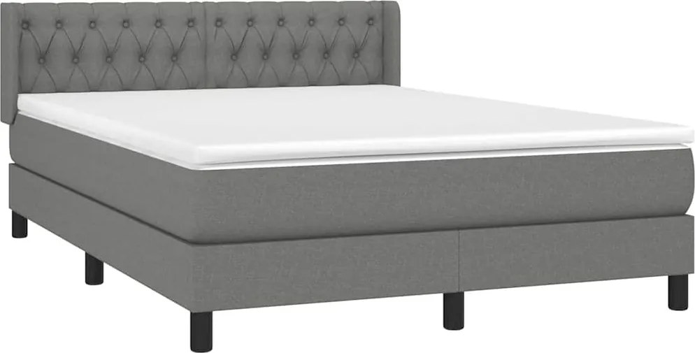 Box spring postel s matrací tmavě šedá 140x200 cm textil 3129954