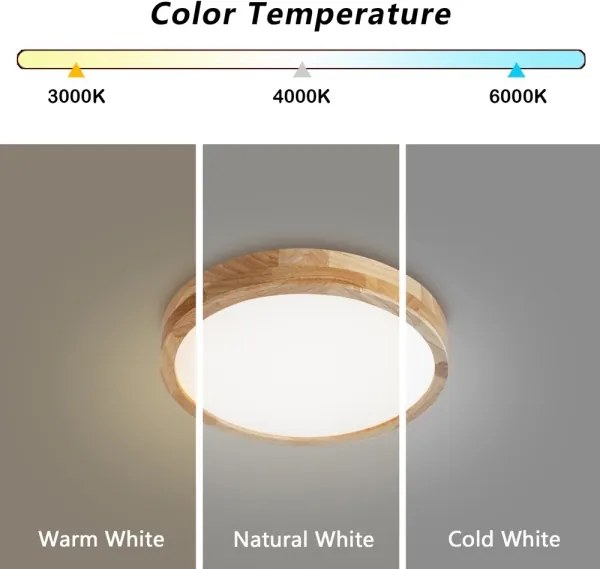 Brilagi - LED Stropní sv. WOODLINE LED/24W/230V 3000/4000/6000K dub pr. 30 cm