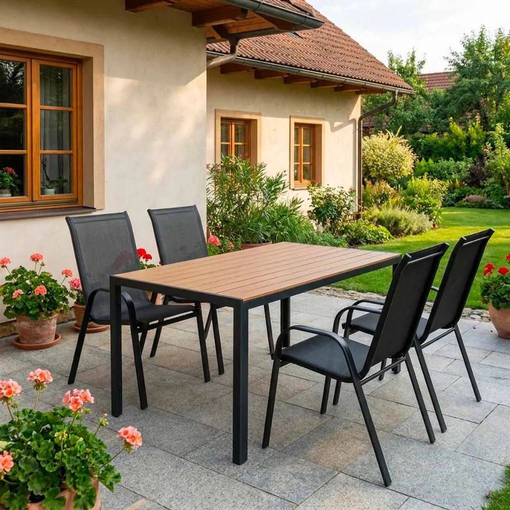Vikio Venkovní zahradní set 150x90 pro 4 osoby DK302-P přírodní