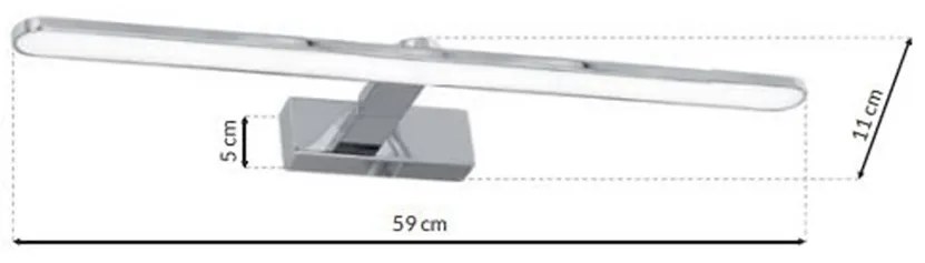 Nástěnné LED svítidlo Splash, 1x LED 12w, 4000k, (60 cm), ch
