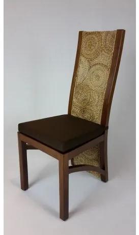 Jídelní židle LATVIA - mahagon - banánový list | BIANO