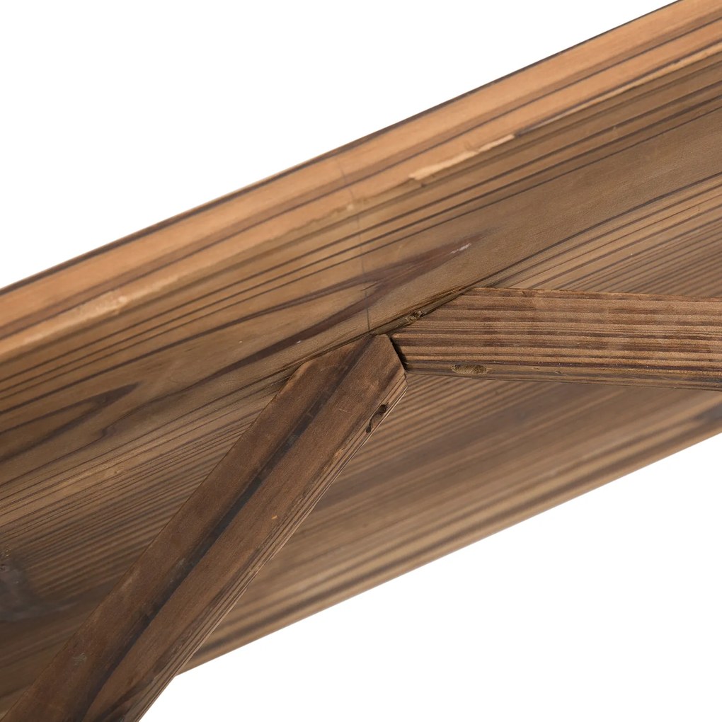 Outsunny Zahradní lavice pro 2 osoby, masivní dřevo, rustikální design kol, nosnost 250 kg, 114 cm, tmavě hnědá