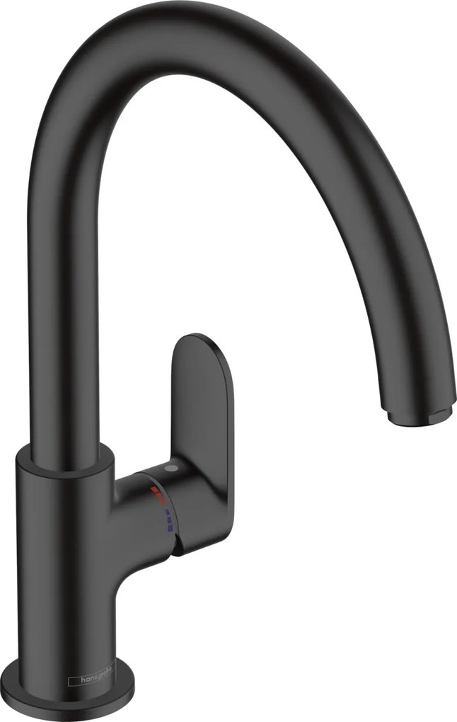 Hansgrohe Vernis Blend M35, kuchyňská páková baterie 210 s otočným výtokem, černá matná, HAN-71870670