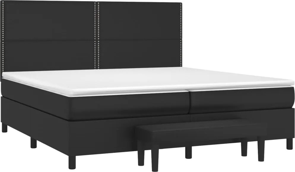Box spring postel s matrací černá 200x200 cm umělá kůže 3137623