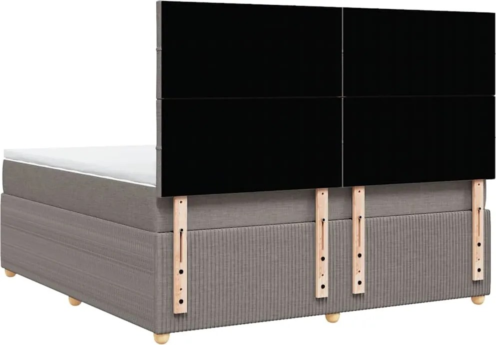 Box spring postel s matrací taupe 180x200 cm textil 3292139