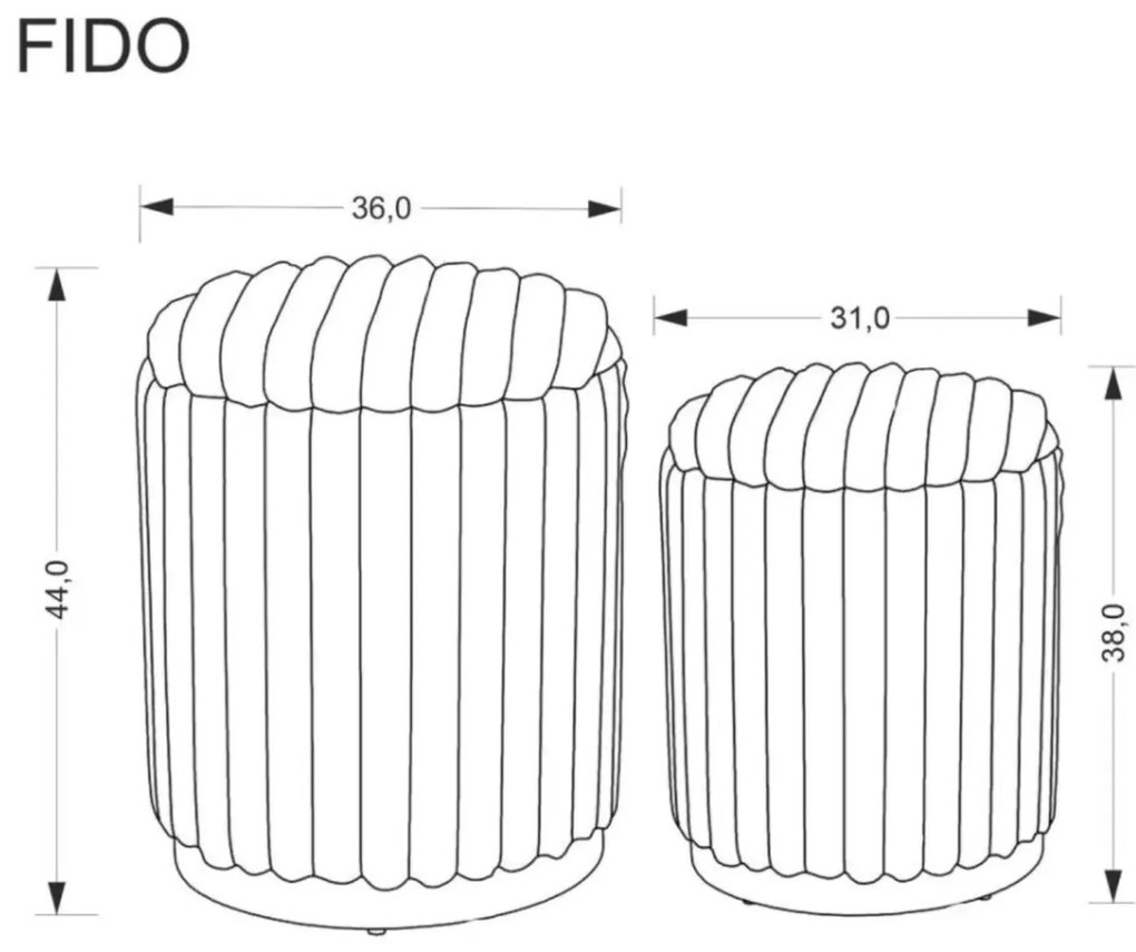 Sada 2 ks taburetů Fido cappuccino