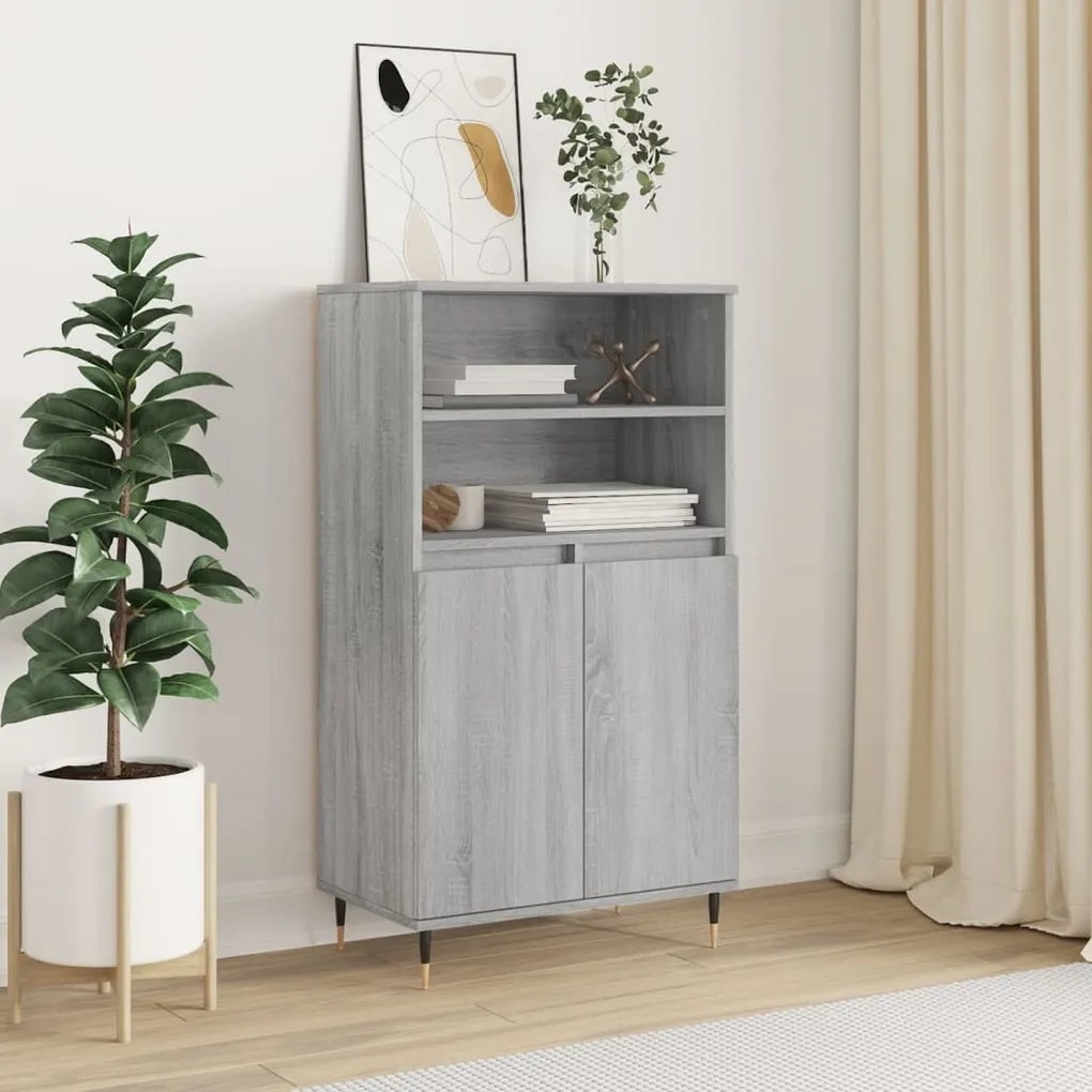 vidaXL Skříň highboard 60 x 36 x 110 cm kompozitní dřevo [831477] Barva: kouřový dub