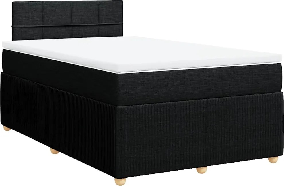 Box spring postel s matrací černá 120x190 cm textil 3287397