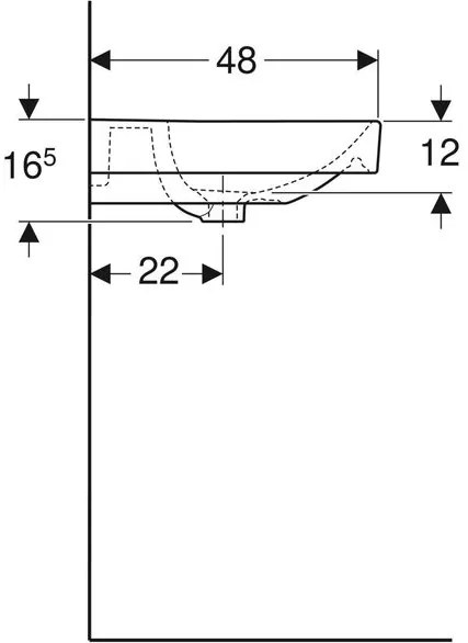 Geberit Smyle Square Umyvadlo 60 cm bez přepadu, bílá 501.732.00.1