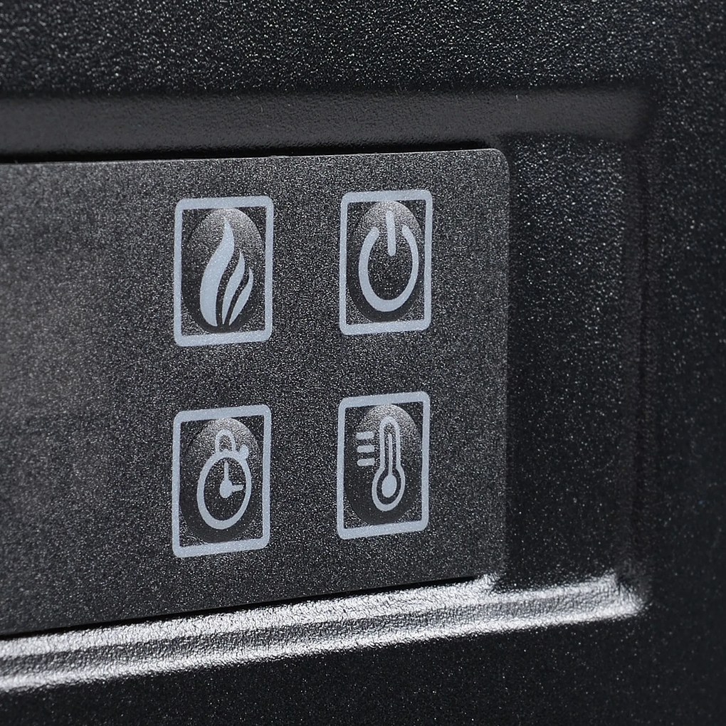 HOMCOM Elektrický krb s vytápěním, elektrický krb s LED plamenovým efektem a 3 úrovněmi jasu 2000W dekorační krb s nastavitelným termostatem, elektri…