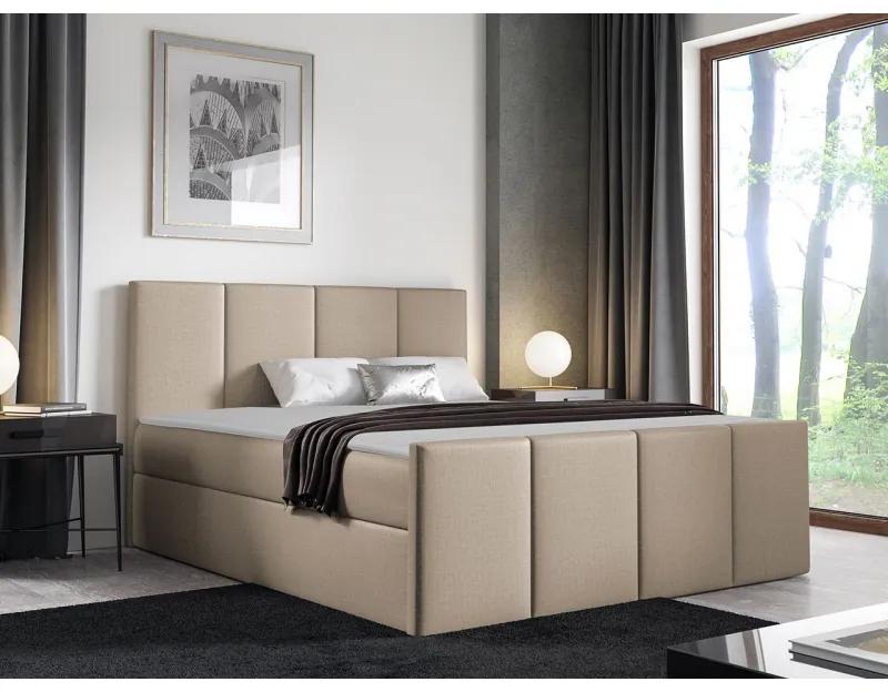 Kontinentální postel Bautista, Rozměr postele: 160x200, Barva:: ekokůže Soft 011 (černá)