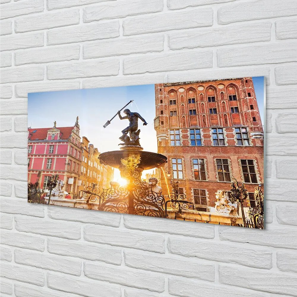 Obraz na skle Gdańsk Memorial Fountain 100x50 cm
