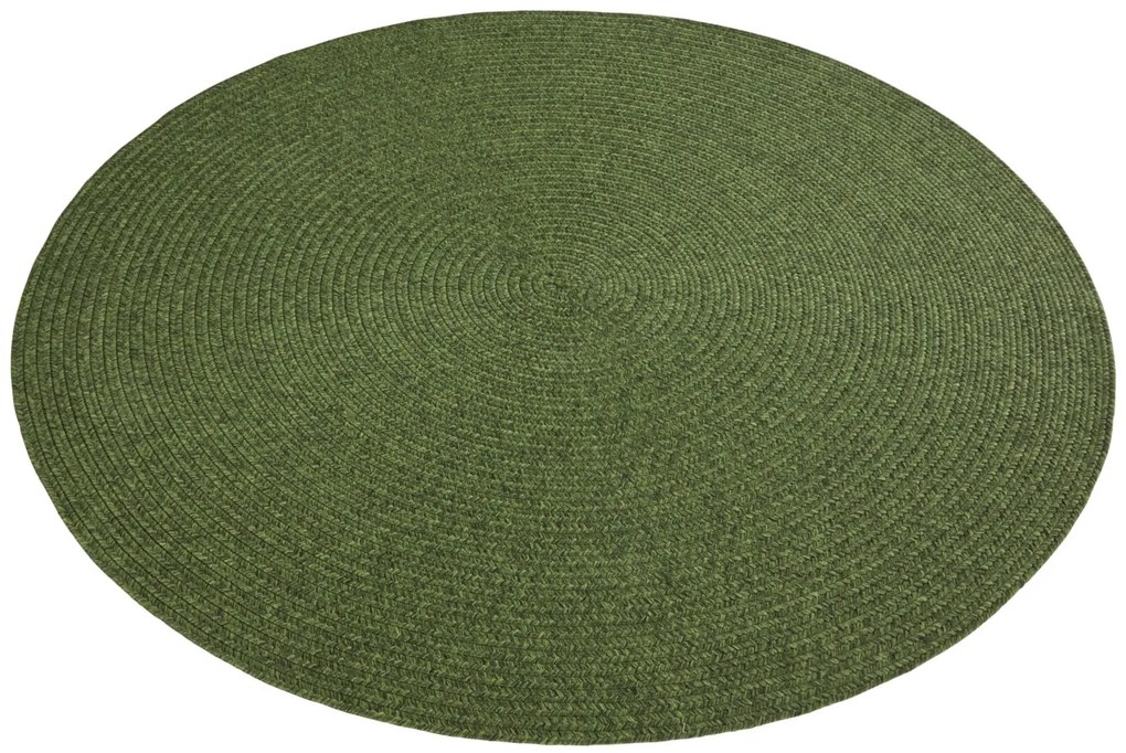 Hanse Home, AKCE: 200x200 (průměr) kruh cm Kusový koberec Braided 105554 Green kruh – na ven i na doma, zelená, chodba / předsíň