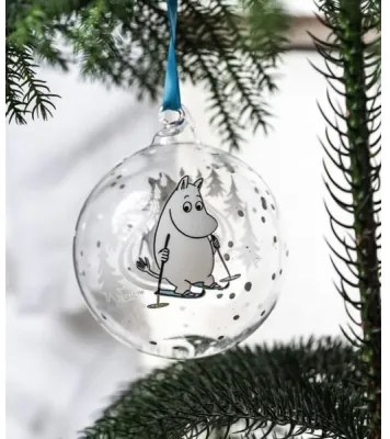 Skleněná vánoční ozdoba Moomin Ski Trip 9 cm Muurla