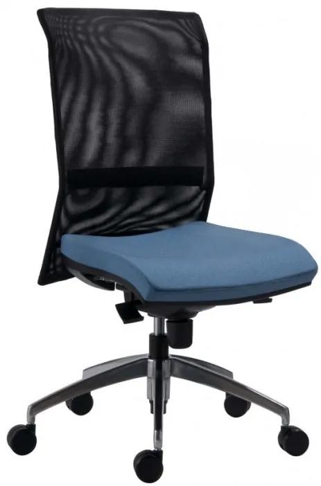 ANTARES 1580 SYN GALA NET ALU - Kancelářská židle  - koženka tm.modrá