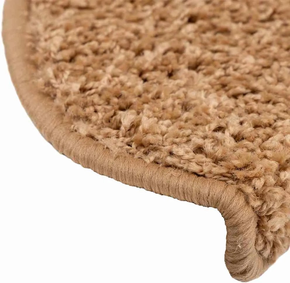 Schodové rohože 10 ks 65 x 21 x 4 cm béžové, půlkulaté, velké 149803