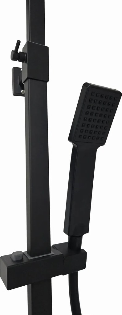WEST Black Sprchový set s termostatickou baterií - hranatý, černý