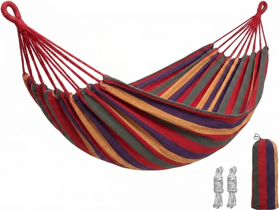 Houpací síť ZENVIO 200x100 cm, červená + taška zdarma