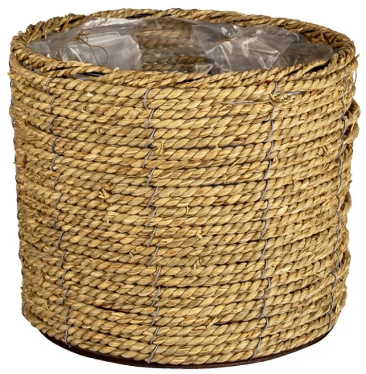 Pletený přírodní obal na květinu M – 26x21 cm