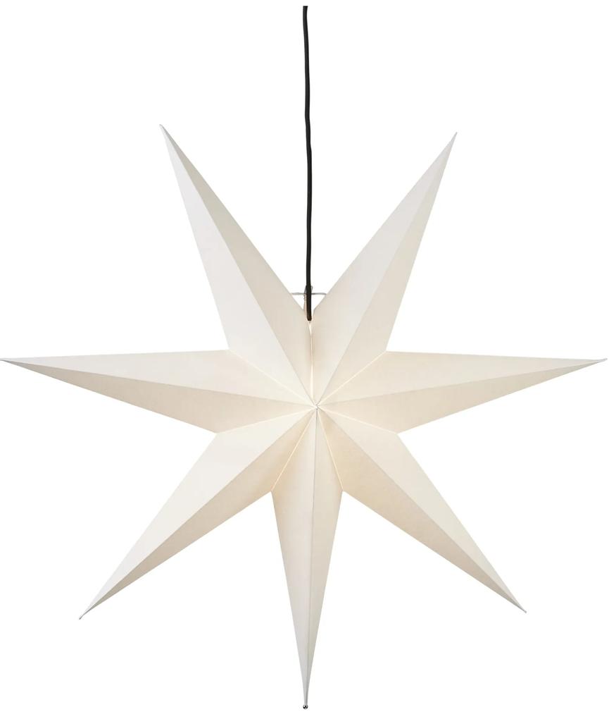 STAR TRADING Závěsná svítíci hvězda Star Frozen 70 cm, bílá barva, papír