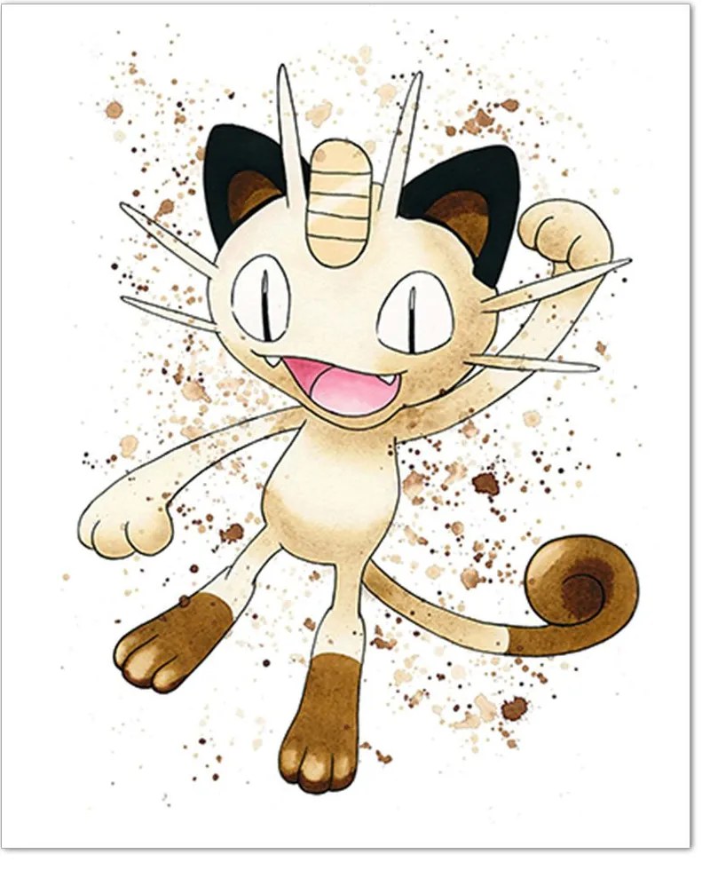 Obraz s motivem Pokémon - 4 rozměry Rozměr: 30x40 cm, Varianta: Meowth