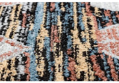 Moderní koberec BELLE BR36A černý / růžový střapce velikost 160x220 cm | krásné koberce cz
