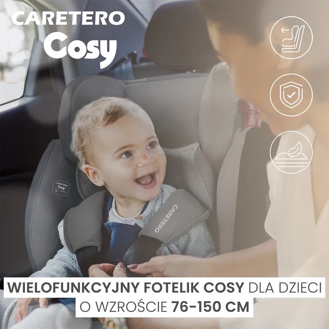 CARETERO autosedačka COSY I-SIZE GREY (76-150)