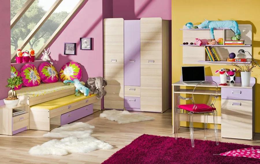 Casarredo - Komfort nábytek Dětská postel LIMO L16  s úložným prostorem a přistýlkou, fialová