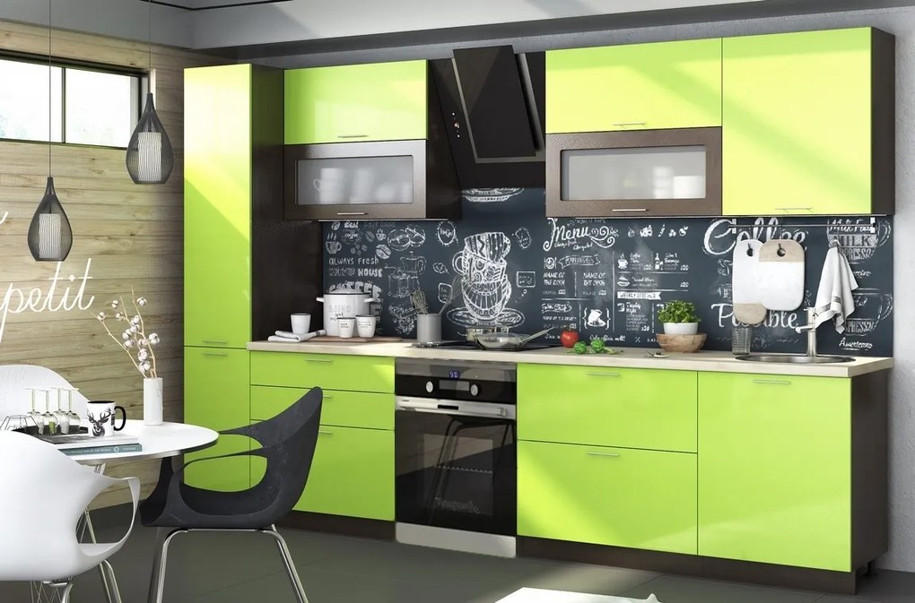 Casarredo Kuchyně VALERIA 260 wenge/limeta lesk