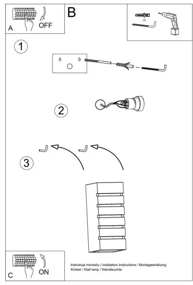 Sollux SL.0161 - Nástěnné svítidlo SAMIR 1xE27/60W/230V bílá