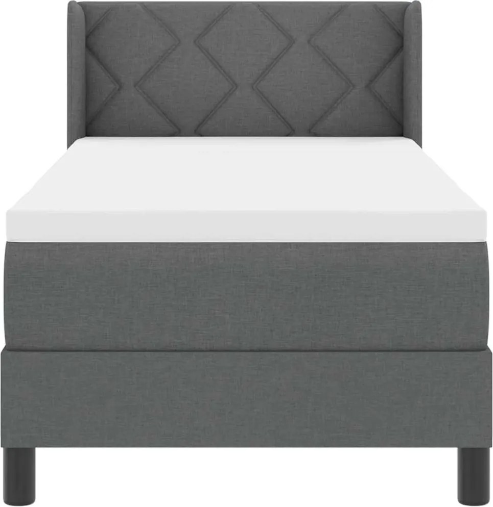 Postel s boxspringem s čelo Tmavě šedá 200 x 80 cm textil 3341133