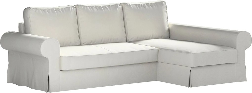 Potah na pohovku IKEA Backabro rozkládací se šezlongem barva šedá látka lesklé, pletený vzor, sametová