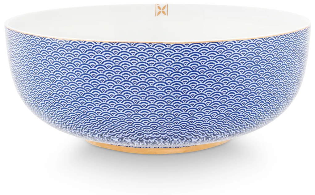 Pip Studio Royal Yerseke Wave miska Ø23cm, modro-bílá (Velká porcelánová miska)