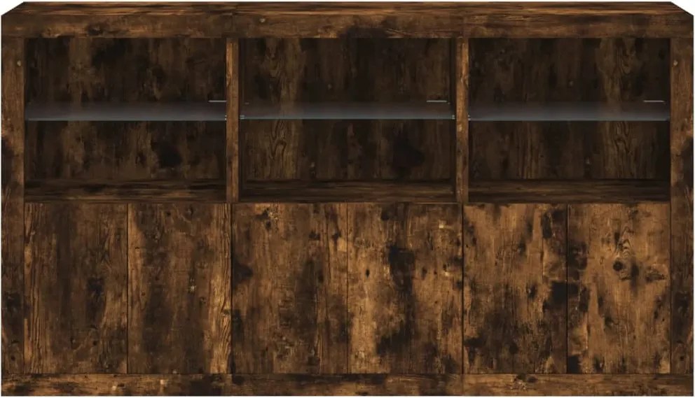 Příborník s LED osvětlením kouřový dub 181,5 x 37 x 100 cm 3209153