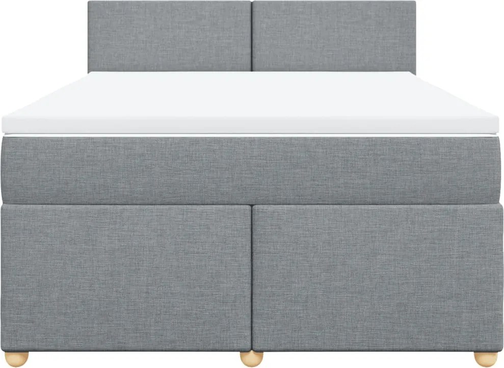 Box spring postel s matrací světle šedá 140 x 200 cm textil 3286696