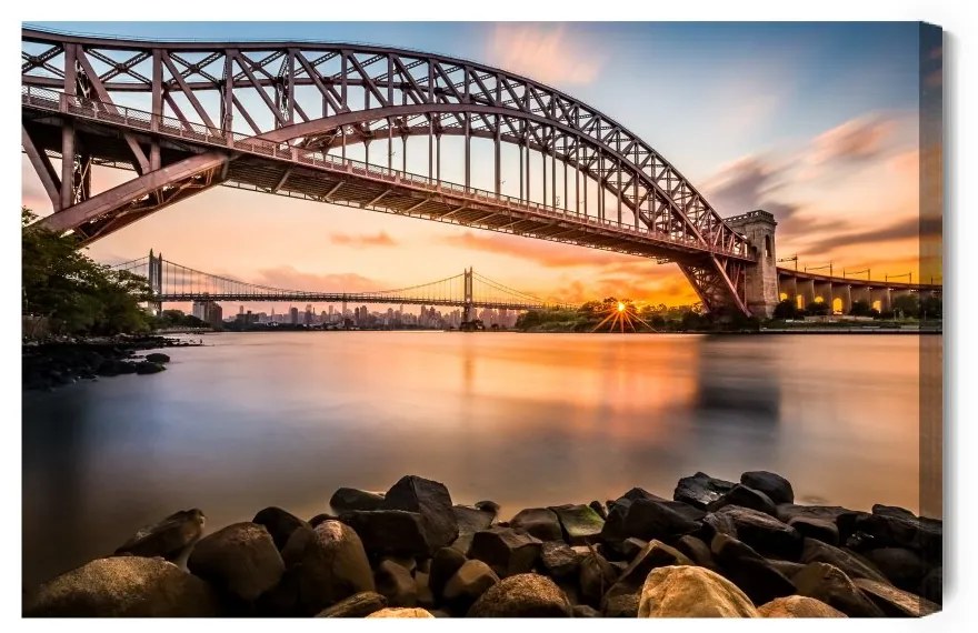 Obraz Hell Gate Bridge, New York Nedostatek Nedostatek Přírodní plátno 100x70