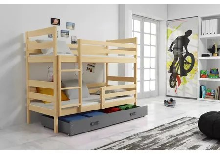 Dětská patrová postel ERYK 80x190 cm - borovice Bílá