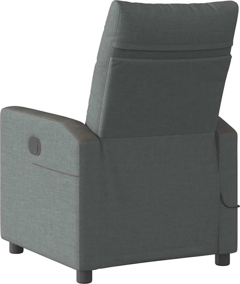 Elektrické masážní polohovací křeslo tmavě šedé textil 3324046