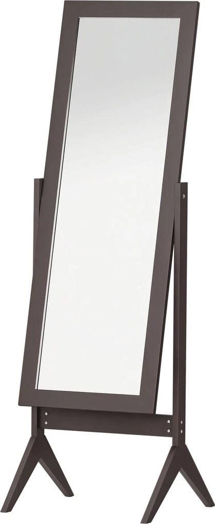 HOMCOM Celoplošné zrcadlo s nohami, zrcadlo pro líčení, MDF Káva 47 x 46 x 148 cm | Aosom