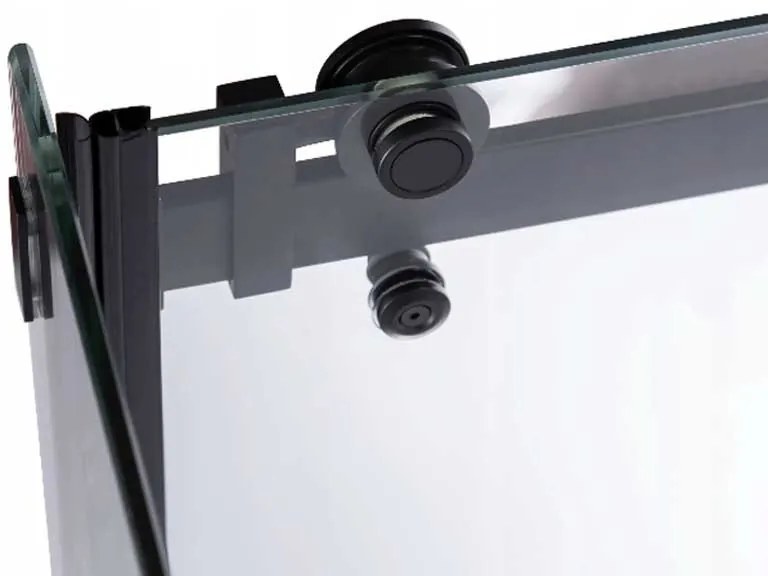 BPS-koupelny Obdélníkový sprchový kout HYD-OK14C 120x90 černá/transparent - bez vaničky