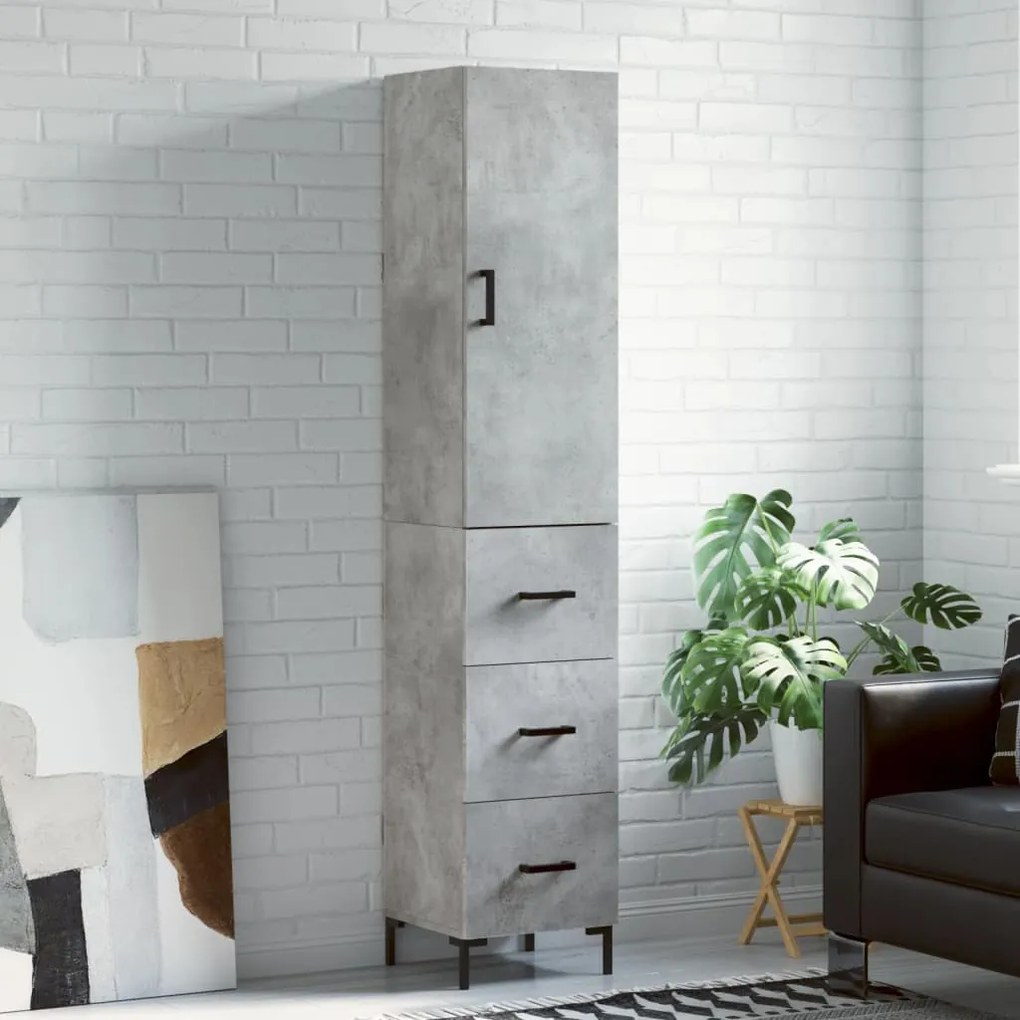 Skříň highboard betonově šedá 34,5x34x180 cm kompozitní dřevo 3198853