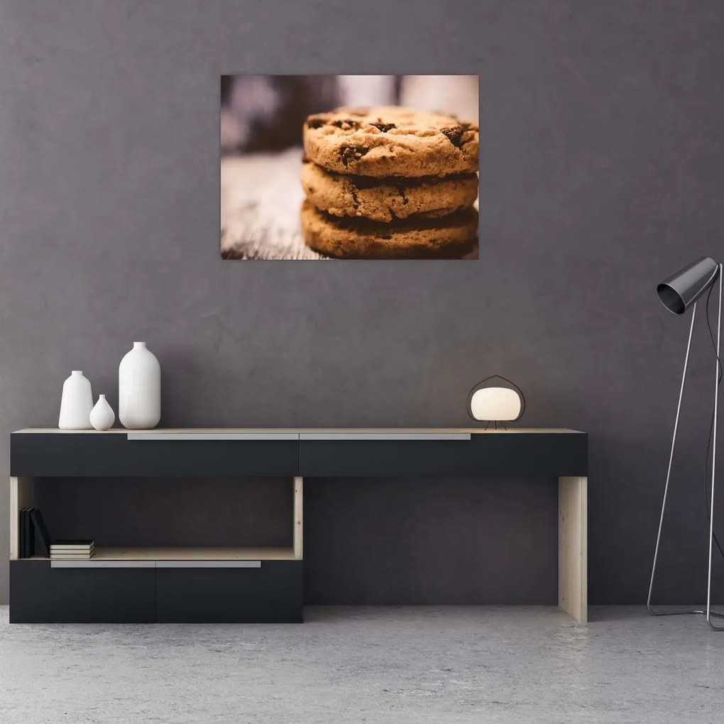 Skleněný obraz cookies sušenek (70x50 cm)