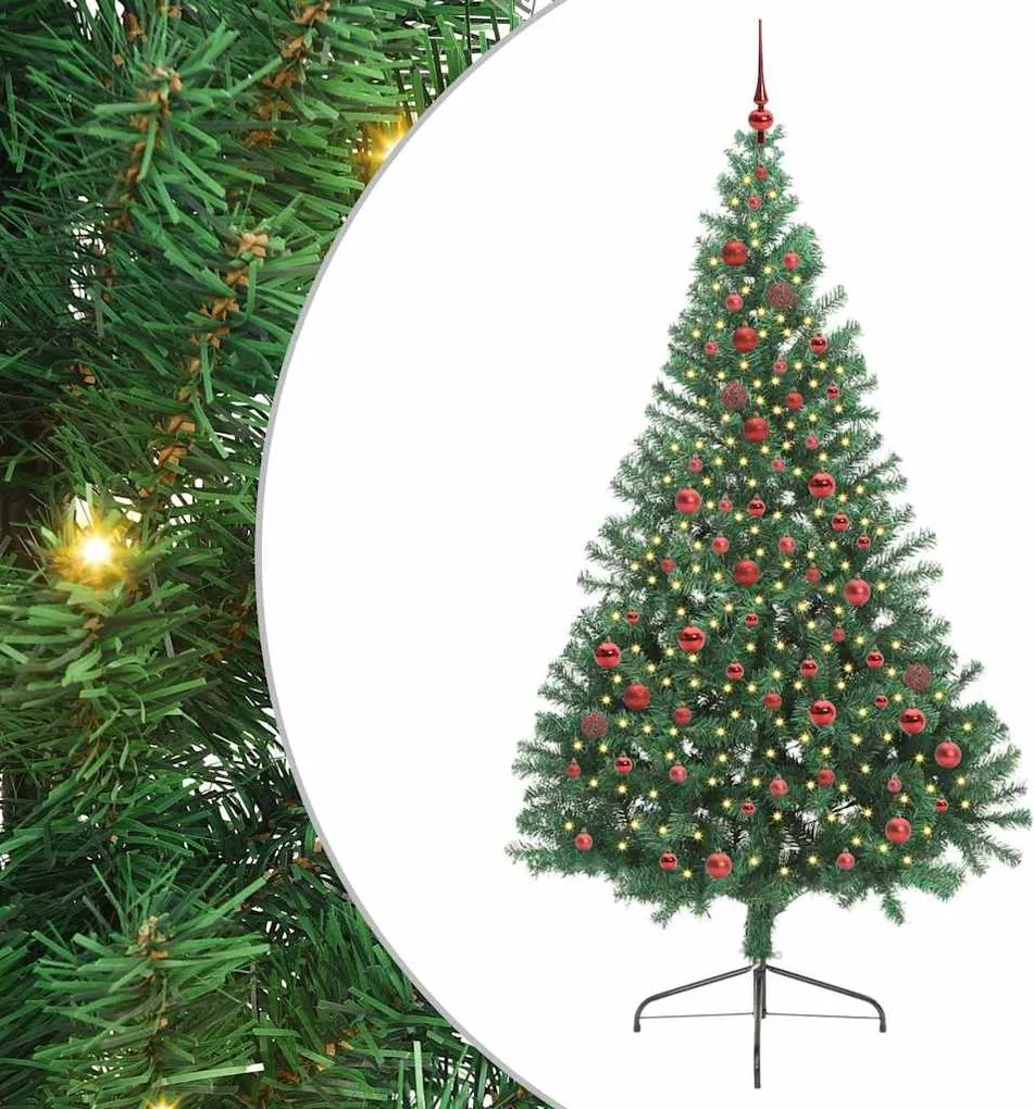 Umělý osvětlený vánoční stromeček Zelená 210 cm PVC 3397024