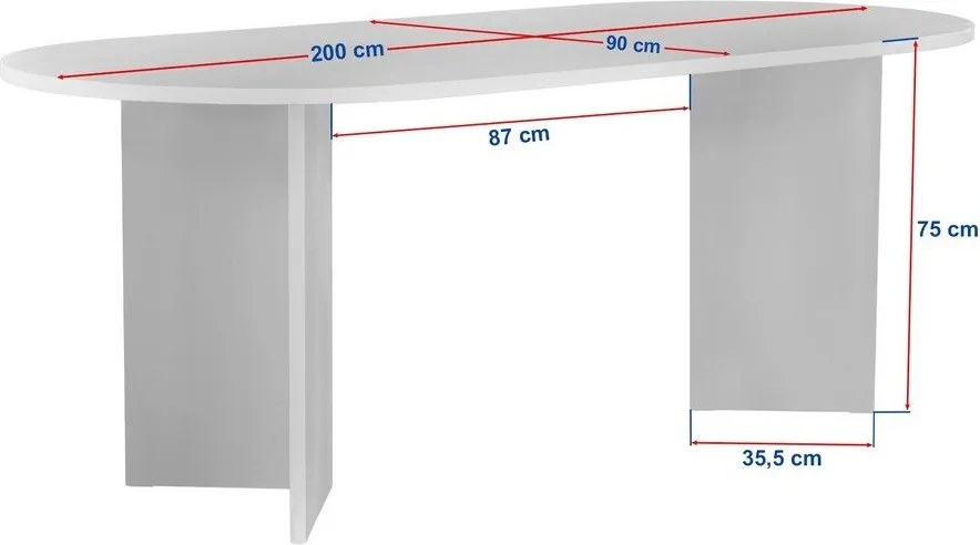 Jídelní stůl v dekoru borovice 90x200 cm Sabella – Kalune Design