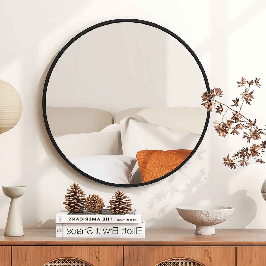 Costway Koupelnové zrcadlo závěsné zrcadlo nevýbušné nástěnné zrcadlo koupelnové